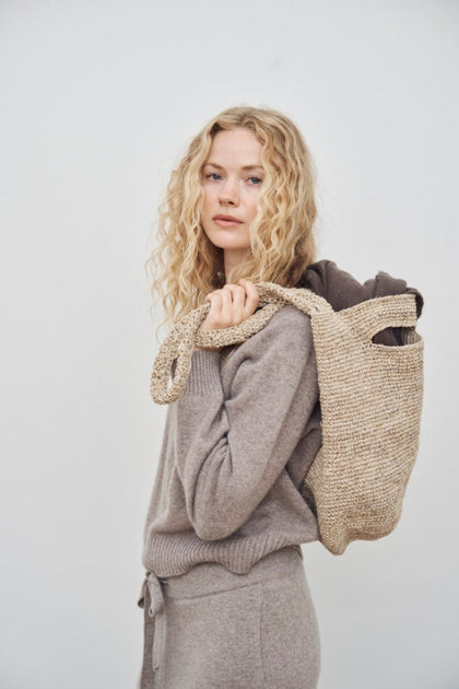 Beach Bag - Lace - Nature - Bomuld/Hamp - Care by Me – Kræmmerhuset